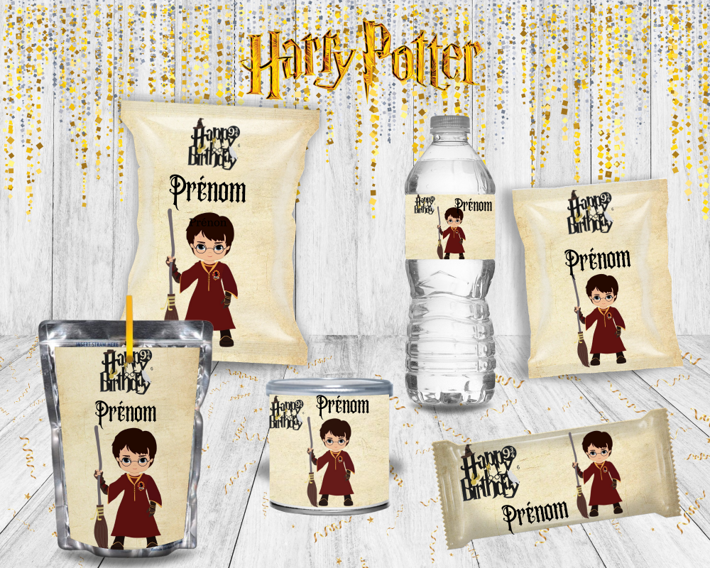 Étiquettes Thème Harry Potter - Events Custom