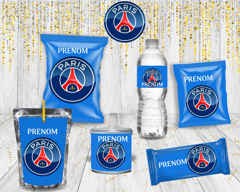 Étiquettes Thème PSG - Events Custom