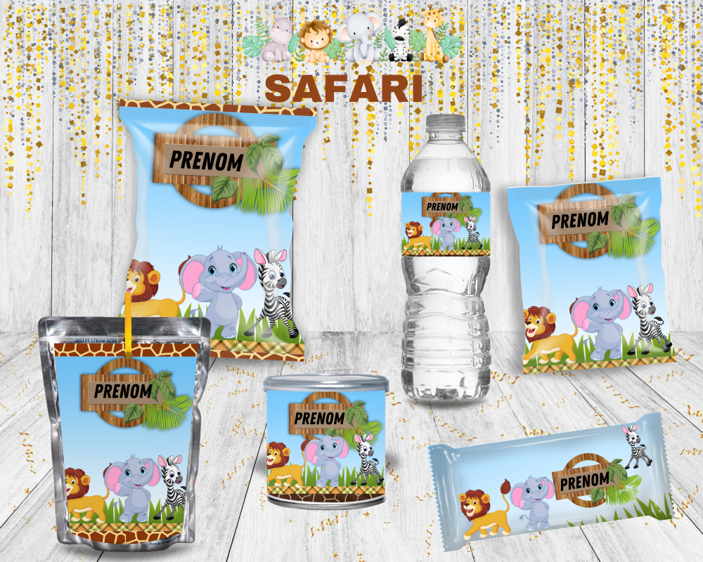 Étiquettes Thème Safari - Events Custom